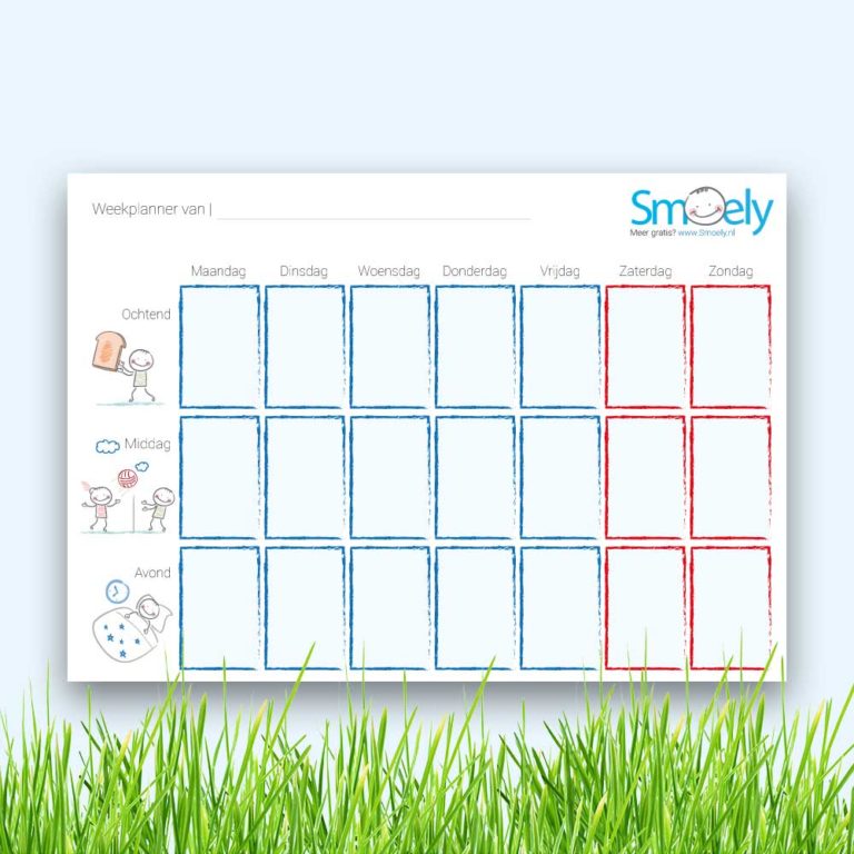 Weekplanner kind | Gratis Download | Smoely